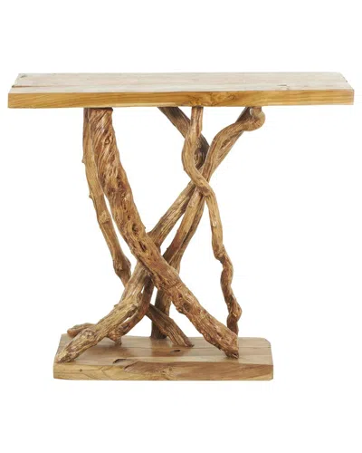 Peyton Lane Teak Wood Handmade Small Live Edge Tree Branch Console ...
