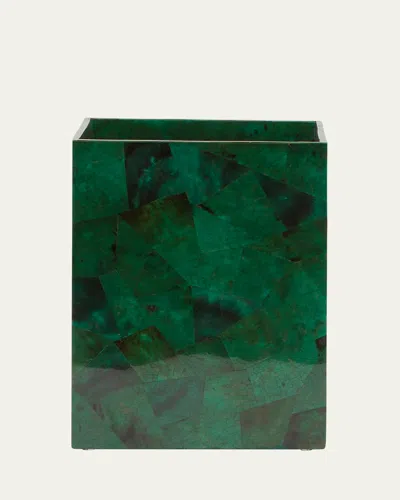 Pigeon & Poodle Palm Beach Square Wastebasket In Emerald Shell | ModeSens