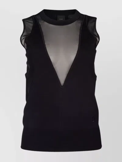 Pinko Knitwear With Sheer Shoulder Panels In Black | ModeSens