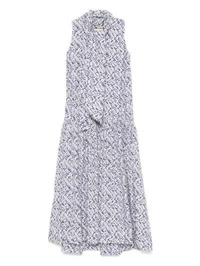 Plan C Poplin Maxi Dress In Blue | ModeSens