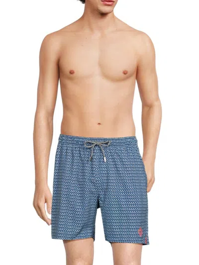 Point Zero By Maurice Benisti Men's Geometric Drawstring Swim Shorts In ...