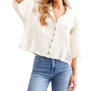 Pol Crochet Patch Top In Cream In White | ModeSens
