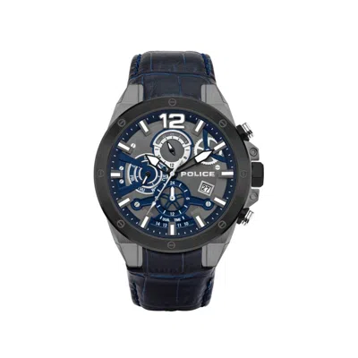 Police Blue Leather Men's Watch | ModeSens