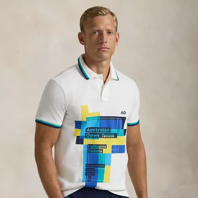 Polo Ralph Lauren Australian Open Mesh Polo Shirt In White Poster Print ...