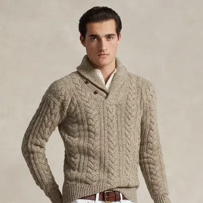 Polo Ralph Lauren Cable-knit Shawl-collar Jumper In Neutrals | ModeSens