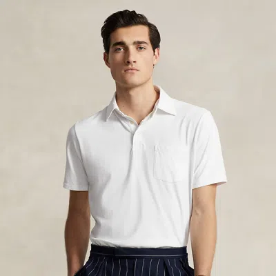 Polo Ralph Lauren Classic Fit Cotton-linen Polo Shirt In White | ModeSens