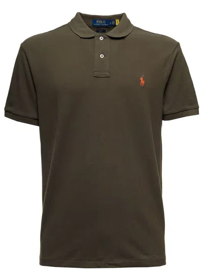 Polo Ralph Lauren Green Polo Shirt With Logo Embroidery In Cotton ...