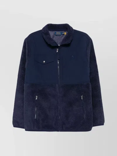 Polo Ralph Lauren Hybrid Fleece Jacket With Stretch Borders In Burgundy ...