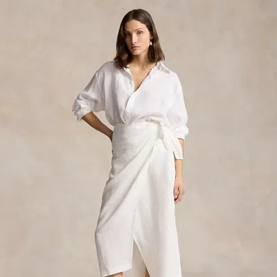 Polo Ralph Lauren Linen Wrap Skirt In White | ModeSens