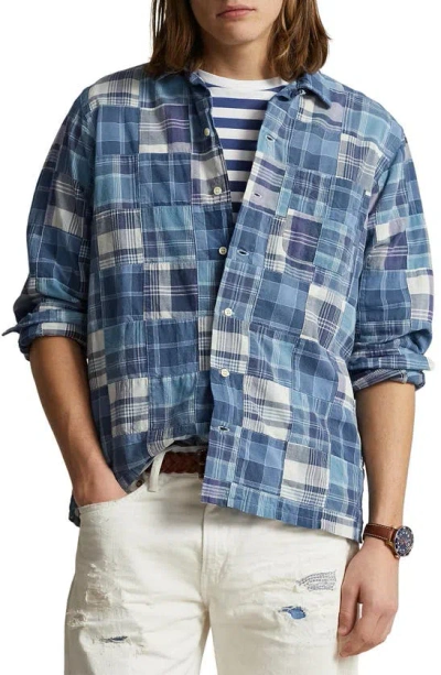 Polo Ralph Lauren Patchwork Cotton Shirt In Blue Patchwork | ModeSens