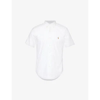 Polo Ralph Lauren Mens Bsr White Logo-embroidered Cotton-oxford Shirt | ModeSens
