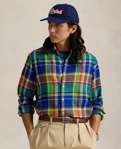Polo Ralph Lauren Men's Classic-fit Plaid Brushed Flannel Shirt In ...