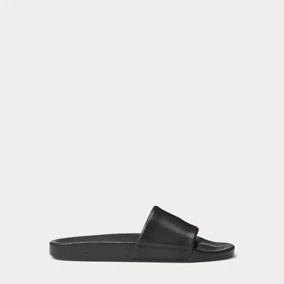 Polo Ralph Lauren Signature Pony Leather Slide In Black | ModeSens