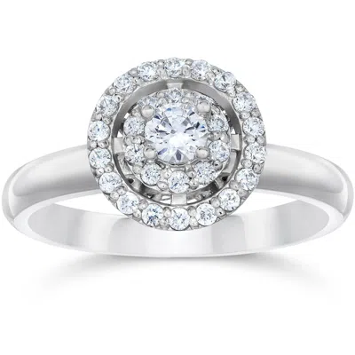 Pompeii3 5/8 Carat Vintage Halo Diamond Engagement Ring 14k White Gold ...