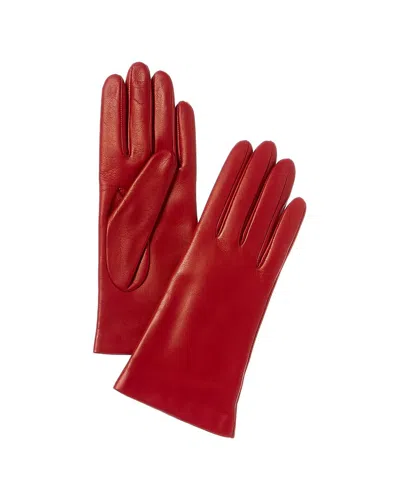 Portolano Dnu Tf Cashmere-lined Leather Gloves In Red | ModeSens