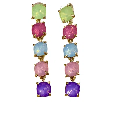 Posh Couture Square Rhinestone Drop Earrings In Multi Color | ModeSens