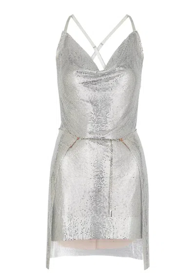 Poster Girl Adrianne Silver Chainmail Mini Dress | ModeSens