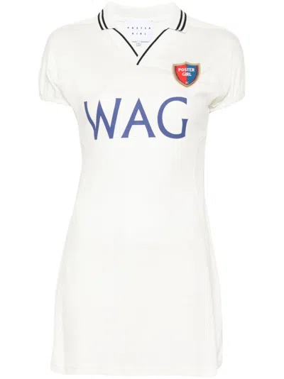 Poster Girl Wag Football Shirt Dress In White | ModeSens