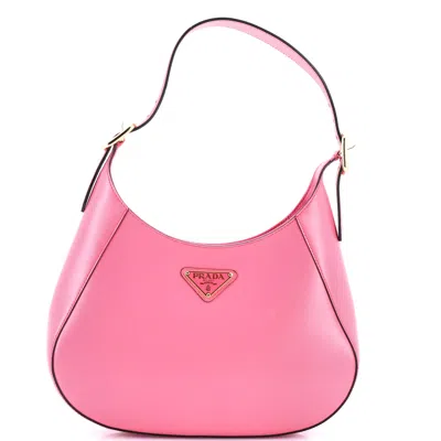 Prada Cleo Shoulder Bag Box Calf Medium In Pink | ModeSens
