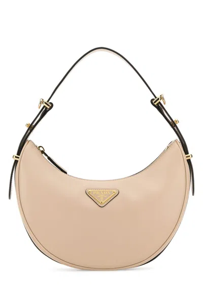 Prada Light Pink Leather Arquè Handbag In Travertino N | ModeSens