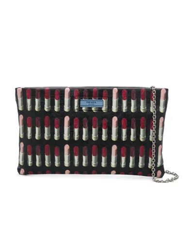 Prada Lipstick Print Clutch In Black | ModeSens