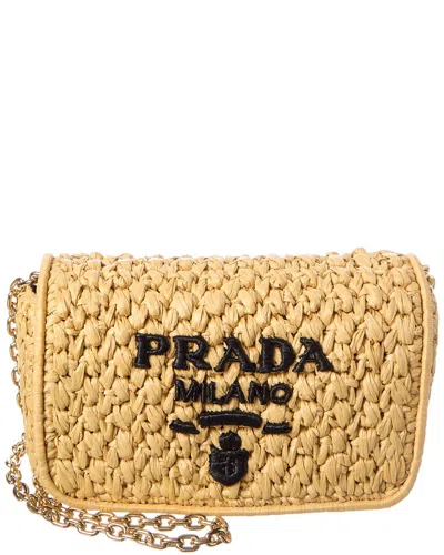 Prada Logo Crochet Shoulder Bag In Brown | ModeSens