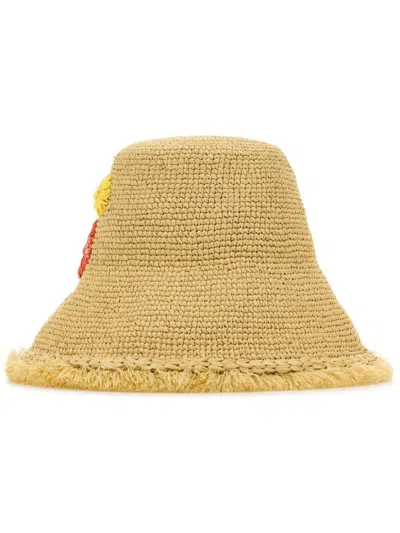 Prada Natural Raffia Bucket Hat In Beige O Tan | ModeSens