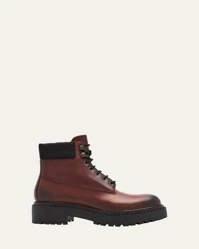 Prada Leather Boots In Dark Brown | ModeSens