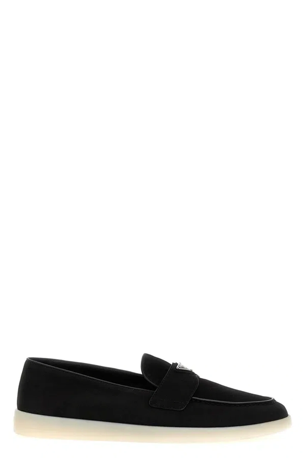 Prada Men Logo Loafers In Black | ModeSens