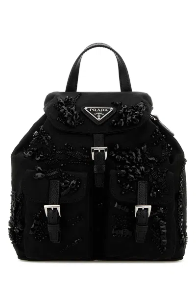 Prada Mini Nylon Backpack In Black | ModeSens