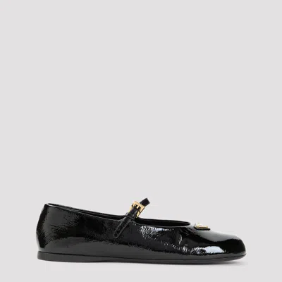 Prada Patent Leather Ballet Flats In Nero | ModeSens