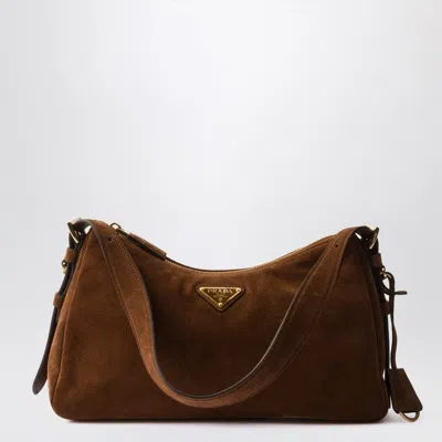 Prada Aimée Medium Bag In Cocoa Suede Women In Brown | ModeSens