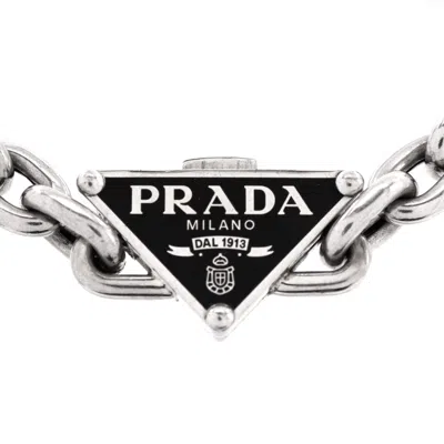 Prada Symbole Pendant Necklace Sterling Silver | ModeSens