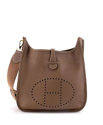 Pre-owned Pre-owned Hermes Hermes Pm Evelyne Bag Gen Iii Clemence In Gray | ModeSens