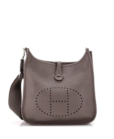 Pre-owned Pre-owned Hermes Hermes Pm Evelyne Bag Gen Iii Clemence In Gray | ModeSens