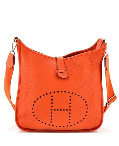 Pre-owned Hermes Hermes Pm Evelyne Bag Gen Iii Clemence In Orange | ModeSens