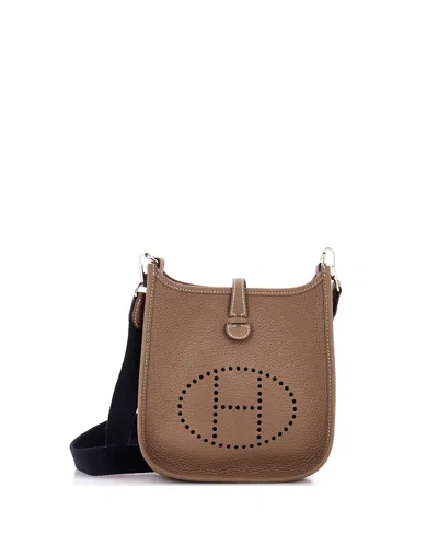 Pre-owned Pre-owned Hermes Hermes Hermes Tpm Long Strap Evelyne Bag Clemence In Gray | ModeSens