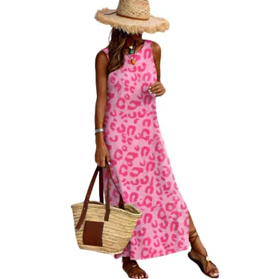 Pretty Bash Sleeveless Dress In Pink Leopard | ModeSens
