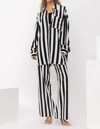 Pretty Garbage Striped Pant In Black And White In Multi | ModeSens