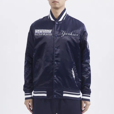 Pro Standard Mens New York Yankees Turn It Up M Rib Satin Jacket In ...