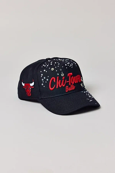 Pro Standard Nba Chicago Bulls Rhinestone Snapback Hat In Black, Men's ...