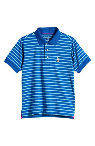 Psycho Bunny Kids' Willis Sport Stripe Polo In Electric Blue | ModeSens