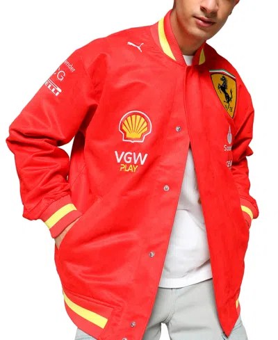 Puma Men's Scuderia Ferrari Team Varsity Jacket In Red | ModeSens
