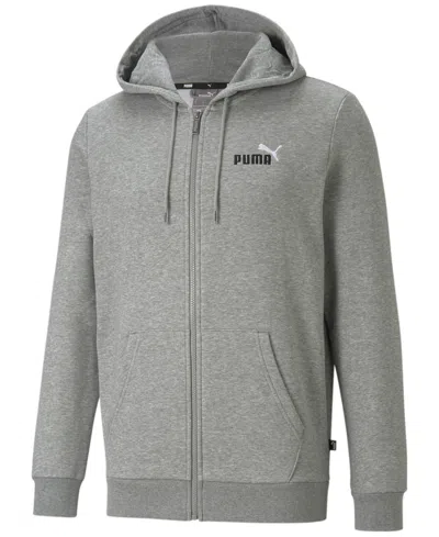Puma Men's Zip-front Long Sleeve Small Logo Fleece Hoodie In Mgh | ModeSens