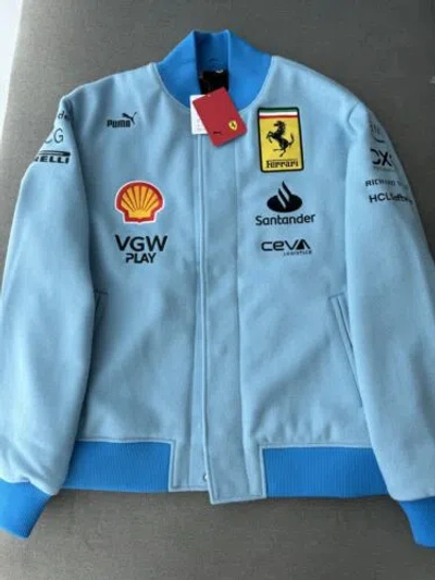 Pre-owned Puma Scuderia Ferrari F1 Miami Special Edition Varsity Jacket ...