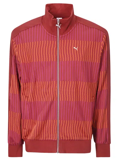 Puma Striped Sweatshirt In Red | ModeSens
