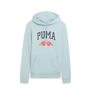 Puma Women's Faux Embroidered Floral Hoodie In Blue | ModeSens