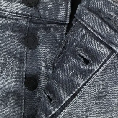 Purple Brand Light Monogram Jacquard Grey Skinny Jeans | ModeSens