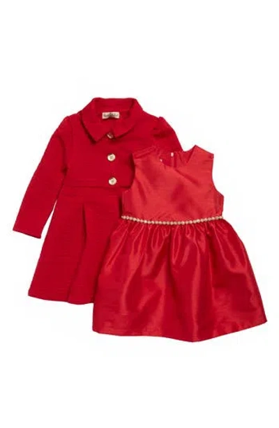 Purple Rose Babies' Kids' Satin Dress & Coat In Red | ModeSens