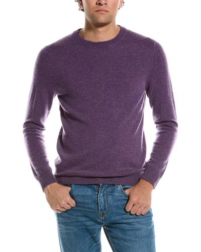 Qi Cashmere Solid Cashmere Crewneck Sweater In Purple | ModeSens